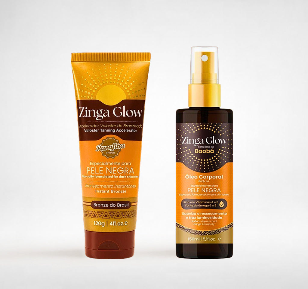 Kit Zinga Dupla Intensa - Óleo Hidratante Baobá + Acelerador de Bronze ...